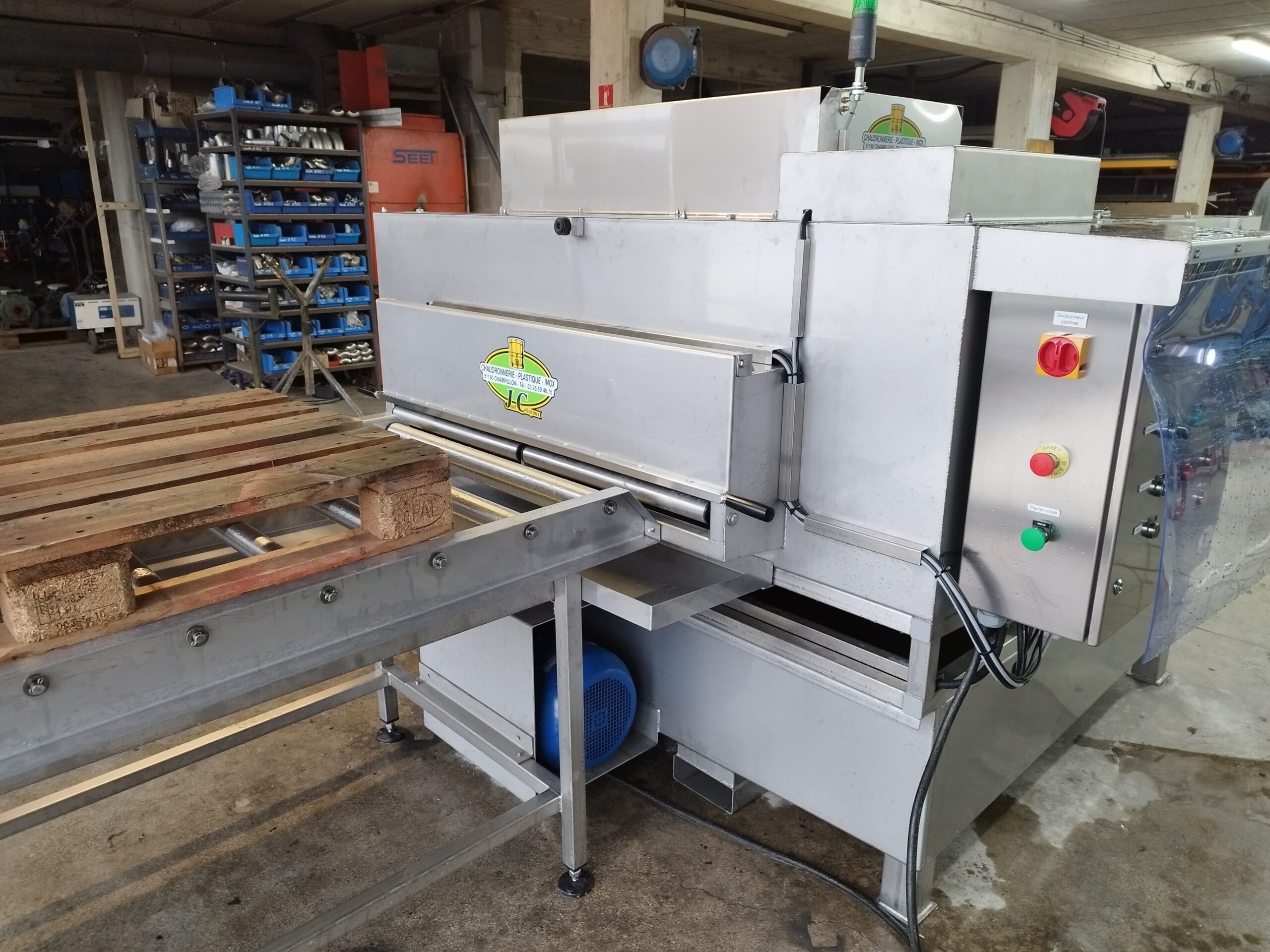 Laveuse rotative de palettes inox - SAS CHAYOUX - Constructeur